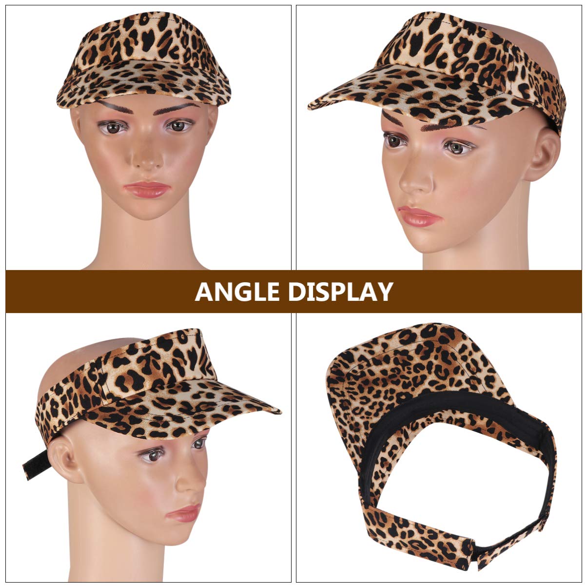 KESYOO Unisex Leopard Print Sun Visor Hat Adjustable Baseball Cap Empty Top Golf Tennis Visor for Outdoor Sports Summer Beach