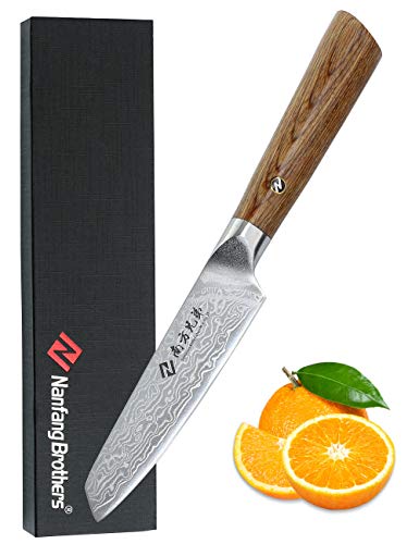Paring Knife 3.8Inch Damascus Steel Knife Professional Super Steel VG10 Comfortable Ergonomic Wood Grain Handle Very Sharp Paring Knives for Kitchen–Gift Box