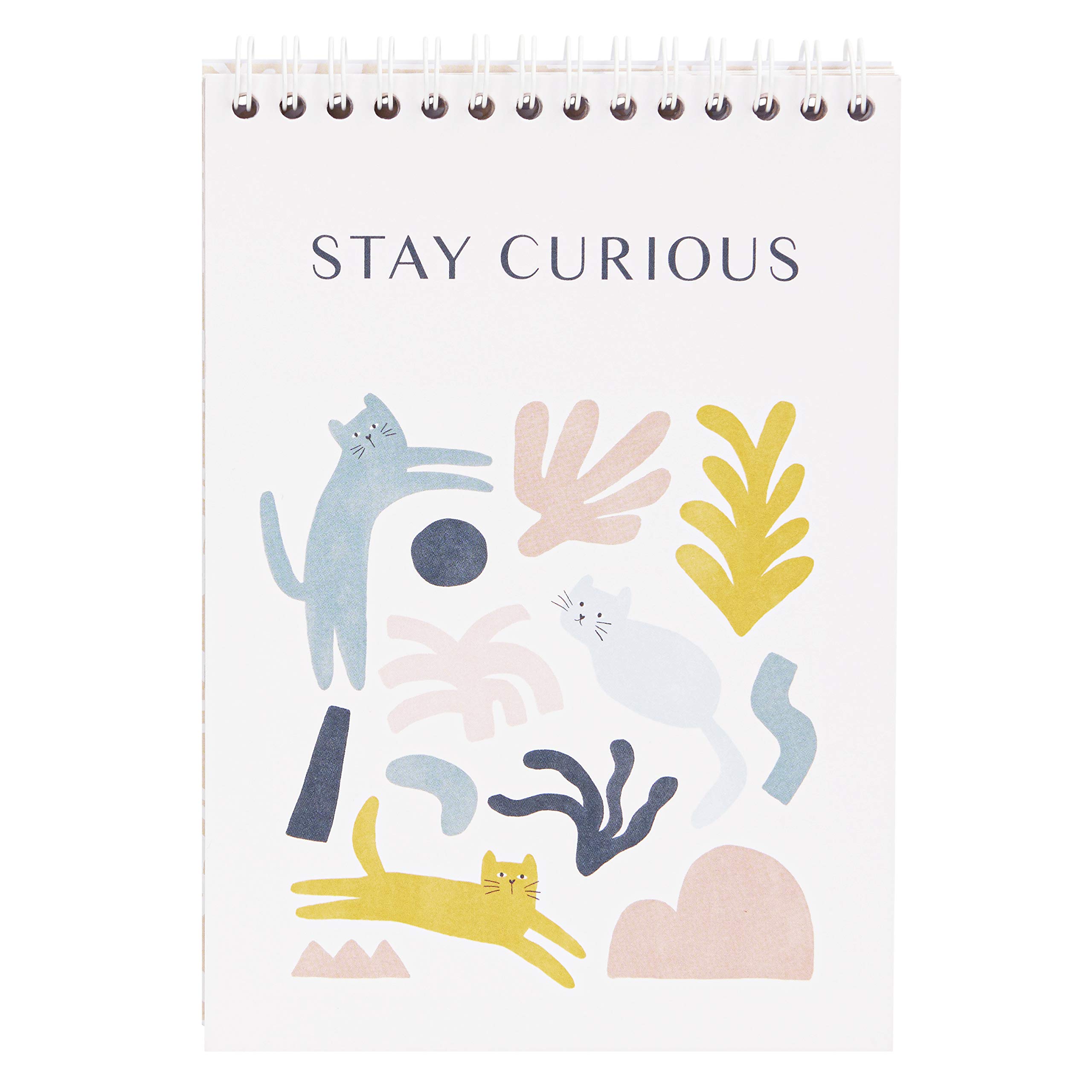 kikki.K Back to School Designer Collection - B6 Spiral Feature Notepad Vanilla, Includes 60 Printed Pages with 6 Unique Designs, Measures 6.97" L x 4.92" W x 4.92" H