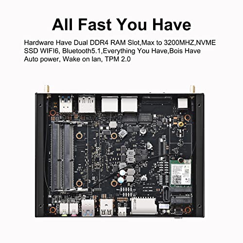 Mini PC Fanless,Intel Core i7 10510U (Up to 4.9GHZ),Windows 11 Pro/Linux, Slient Desktop Computer,16G DDR4 1TB NVME SSD, Metal Case,Dual Gigabit Ethernet,Support Auto Power on