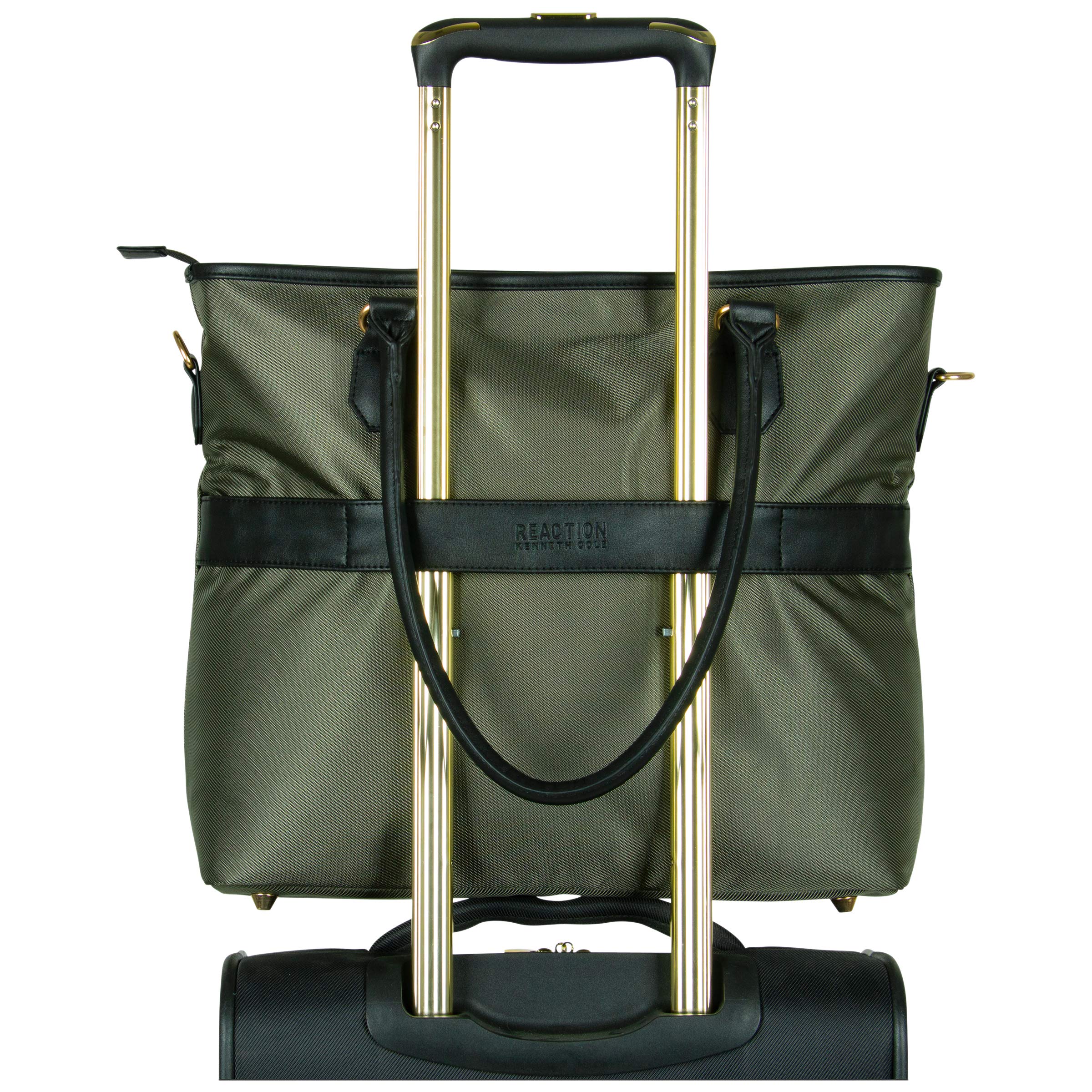 Kenneth Cole Reaction Chelsea Chevron 15" Laptop & Tablet Business Tote W/Removable Shoulder Strap, Olive