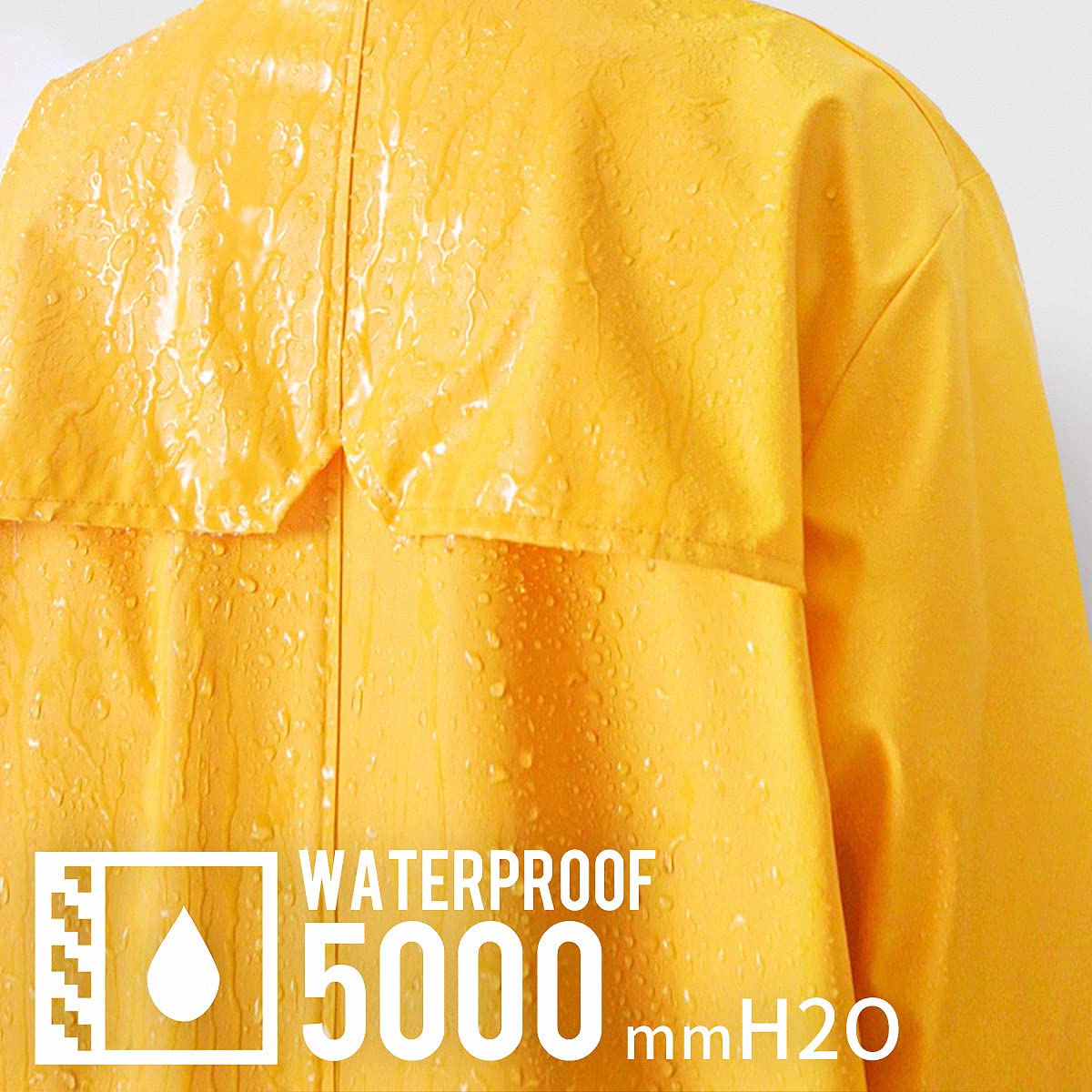 L-Rain Fashion Hooded Rain Coat for Women and Men - Breathable Rain Jacket - Yellow M/L