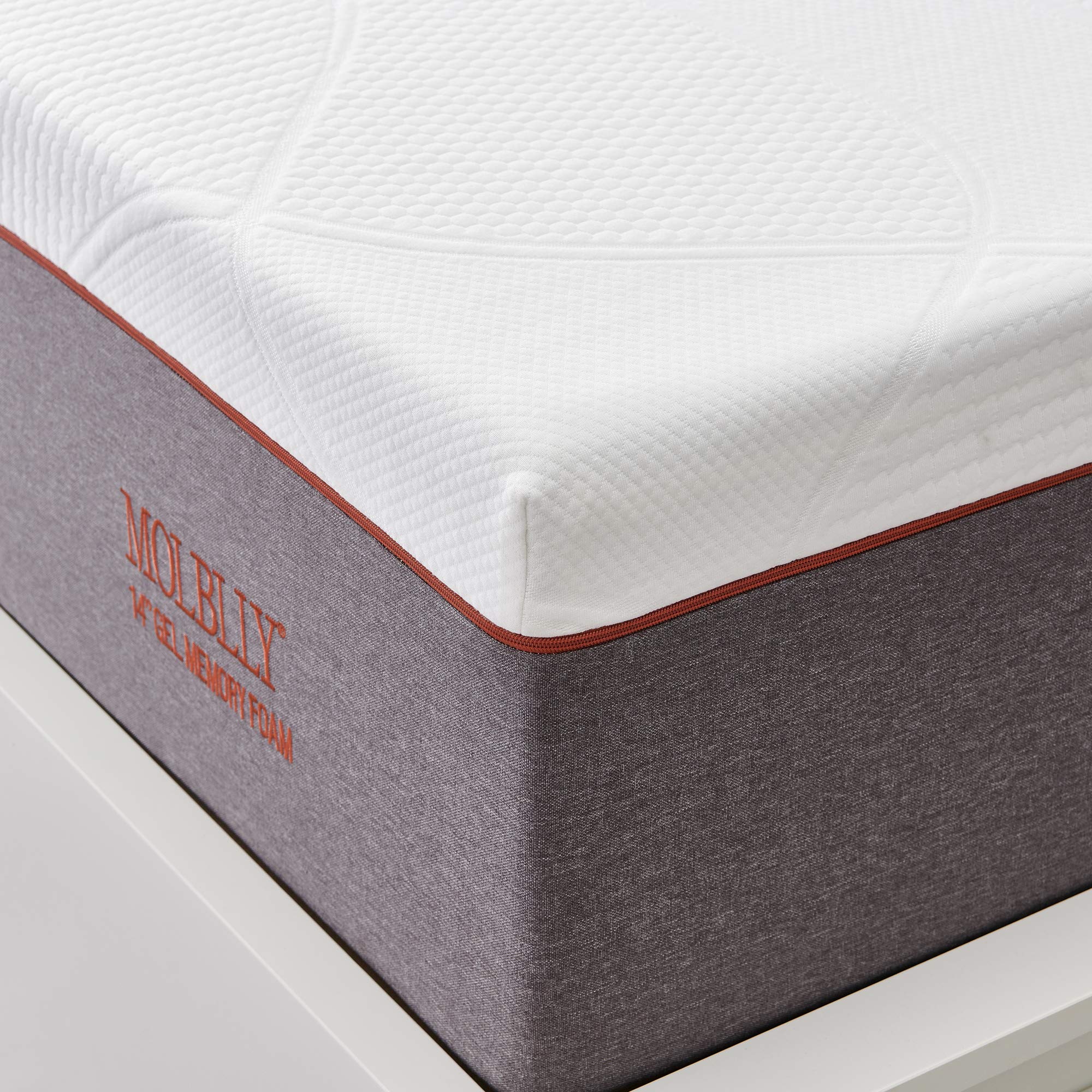 King Mattress, Molblly 14 inch Gel Memory Foam Mattress Bed Mattress in a Box Medium Plush