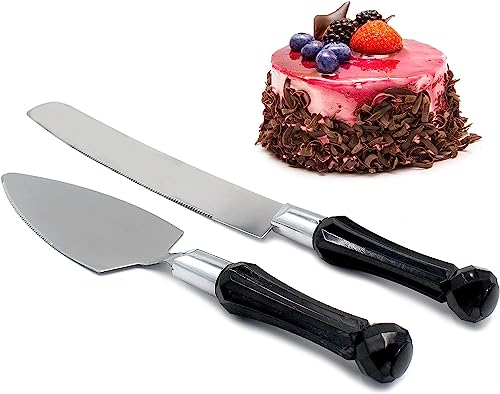 MoonShield Cake Knife & Server Spatula Cake Cutting Set - Wedding Cake Knife Set - Serving Set for Receptions Birthdays - Match the Color to Your Event Theme - Cake Knife and Cutter - Best Gift Set