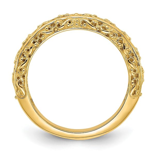 IceCarats 14K Yellow Gold 3mm Antique Filigree Wedding Band Ring Size 6