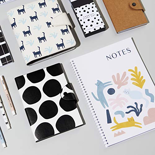 kikki.K Back to School Designer Collection - A4 Spiral Notebook Vanilla, 120 Printed Lined Pages, Soft Paper Cover, Measures 8.35" L x 11.69" W x 0.28" H