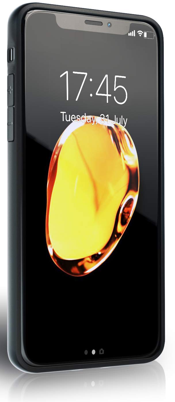 Kitoo Designed for iPhone Xs Max Case, Carbon Fiber Pattern, 10ft. Drop Tested, Wireless Charging - Black