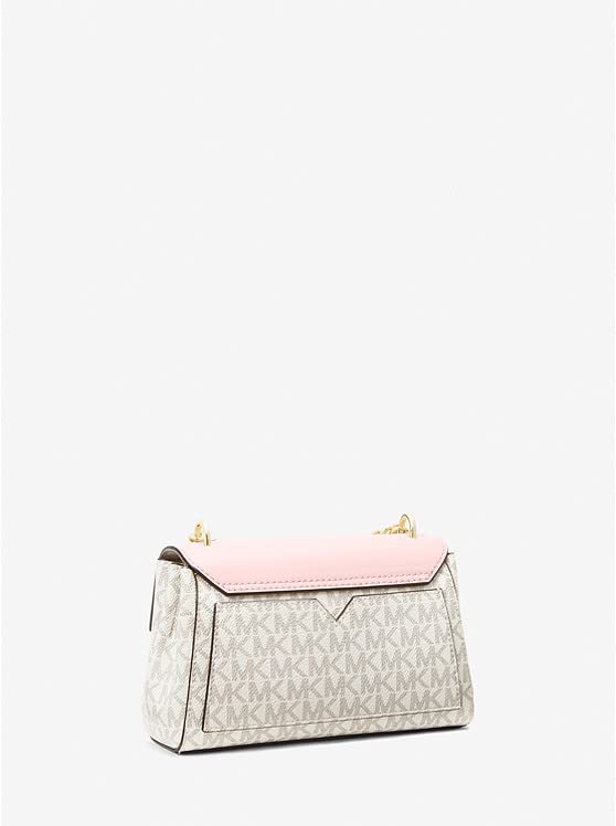 Michael Kors Lita Small Two-Tone Logo and Leather Crossbody Bag