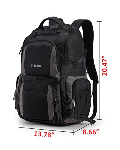 XINCADA Travel Laptop Backpack for Men Carry on Backpack Extra Large Backpacks with Shoe Compartment Business Hiking Daypack