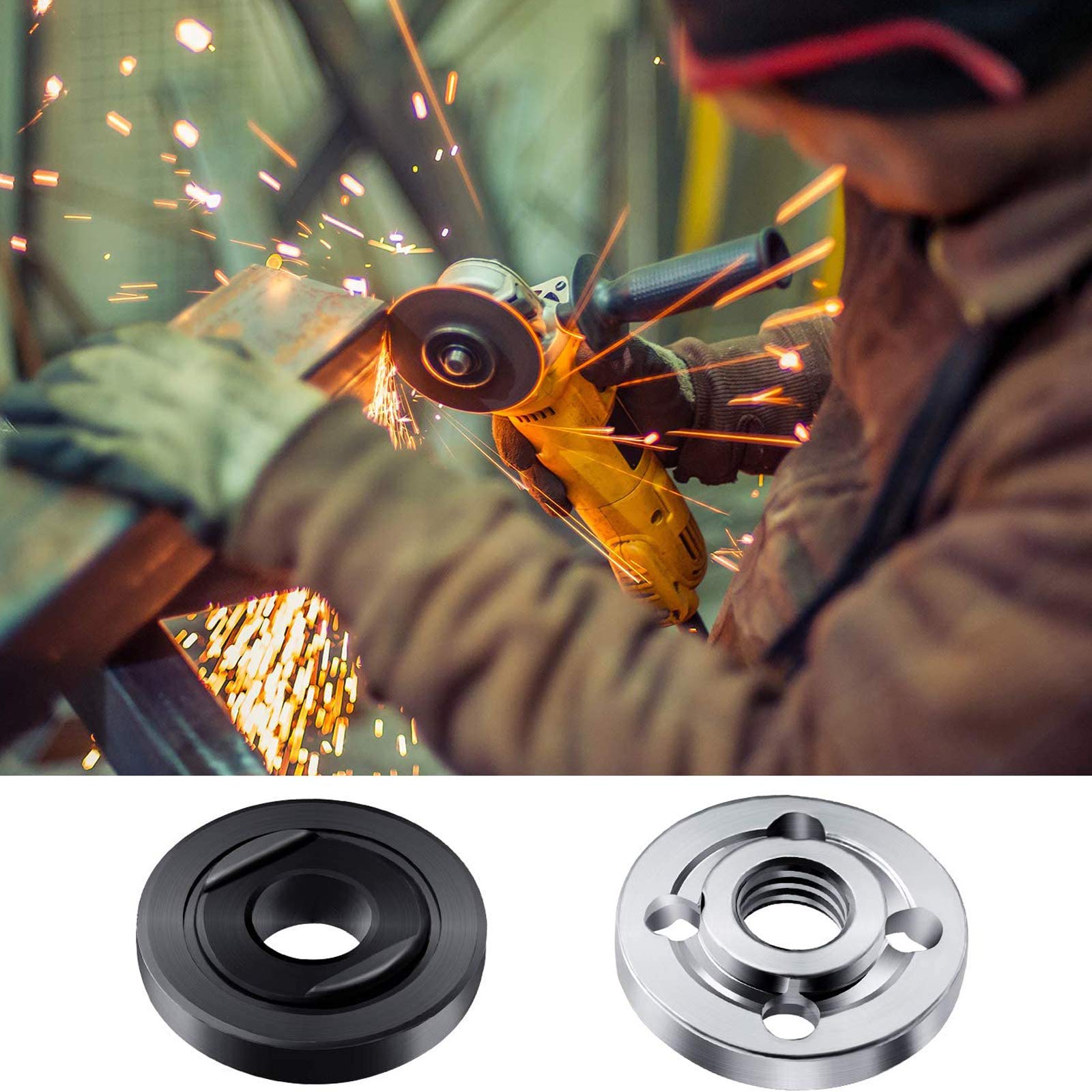 L-A Bosch-100 Angle Grinder Replacement Parts - Angle Grinder Spanner wrench, Grinder Inner Flange Nut & Grinder Outer Flange Nut Compatible;Compatible with Makita and Ryobi