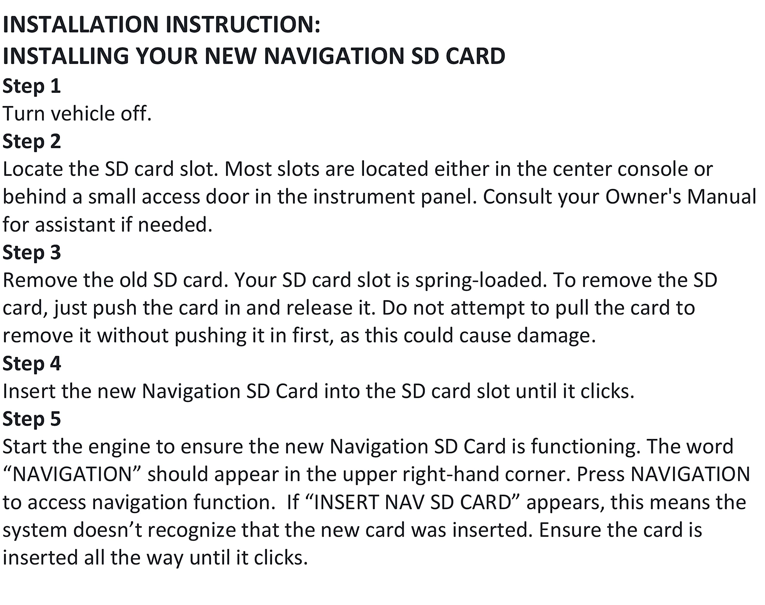 Navi.on SD Card A11 GM5T-19H449-AE, Compatible with Ford & Lincoln, Sync USA/Canada.