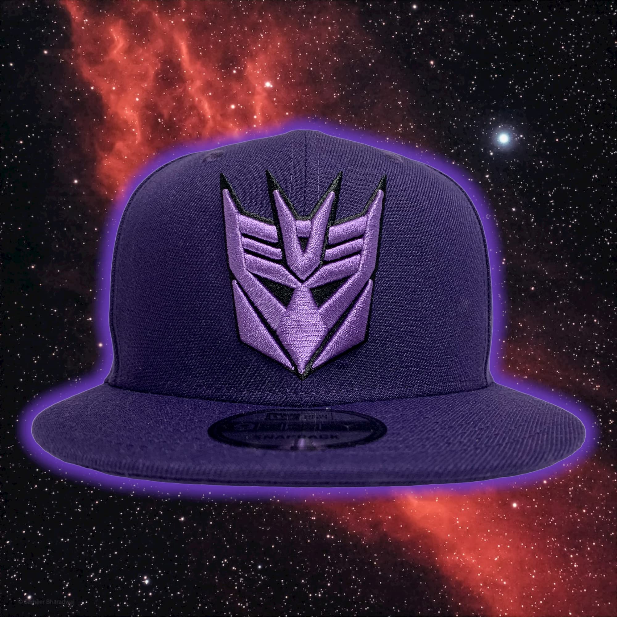 New Era 9FIFTY Transformers Decepticon Logo 80's Cartoon Snapback Hat Cap Purple