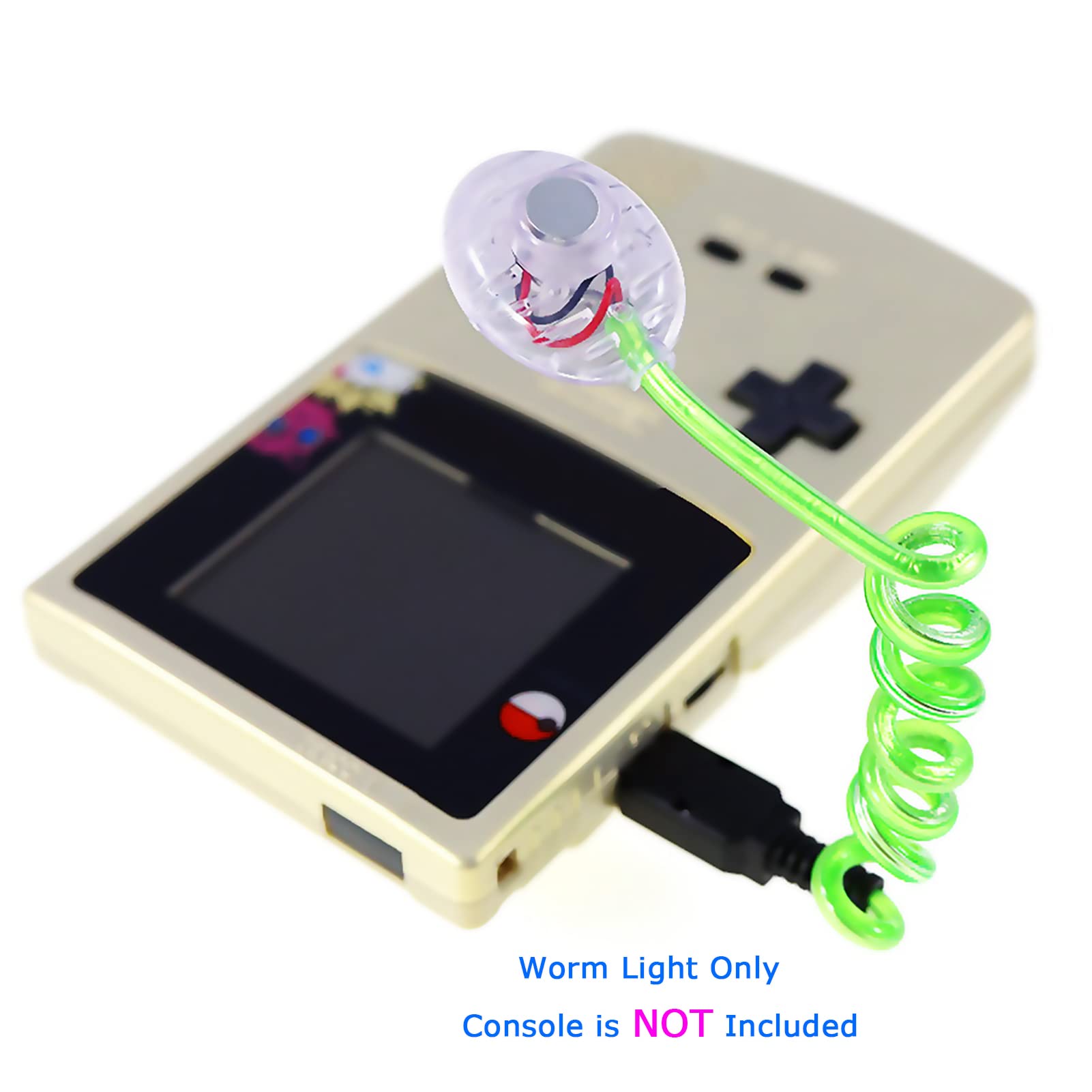 New for GBP Worm Light Attachment, Compatible with for Nintendo Gameboy Pocket Handheld Game Consoles, External Brightening White-Light Night LED Lamp Plug and Play Accessories