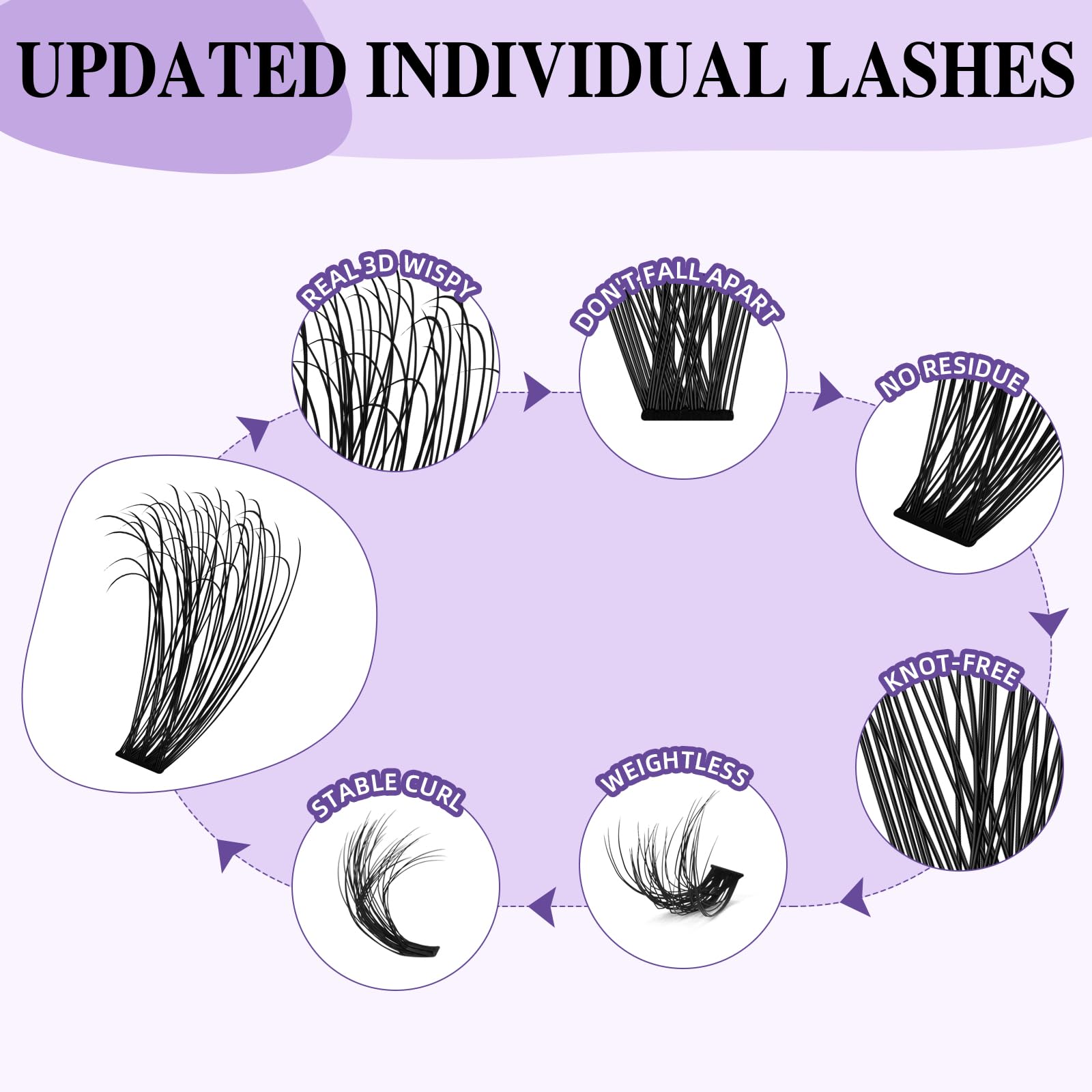 Lash Clusters 3D Individual Lashes 40D-0.07D-9-16MIX 300pcs Eyelash Clusters B&Q Cluster lashes 20D 30D 40D Eyelash Extension Fluffy Cluster Eyelash Extensions Wispy Lashes (Q40D-9-16MIX)