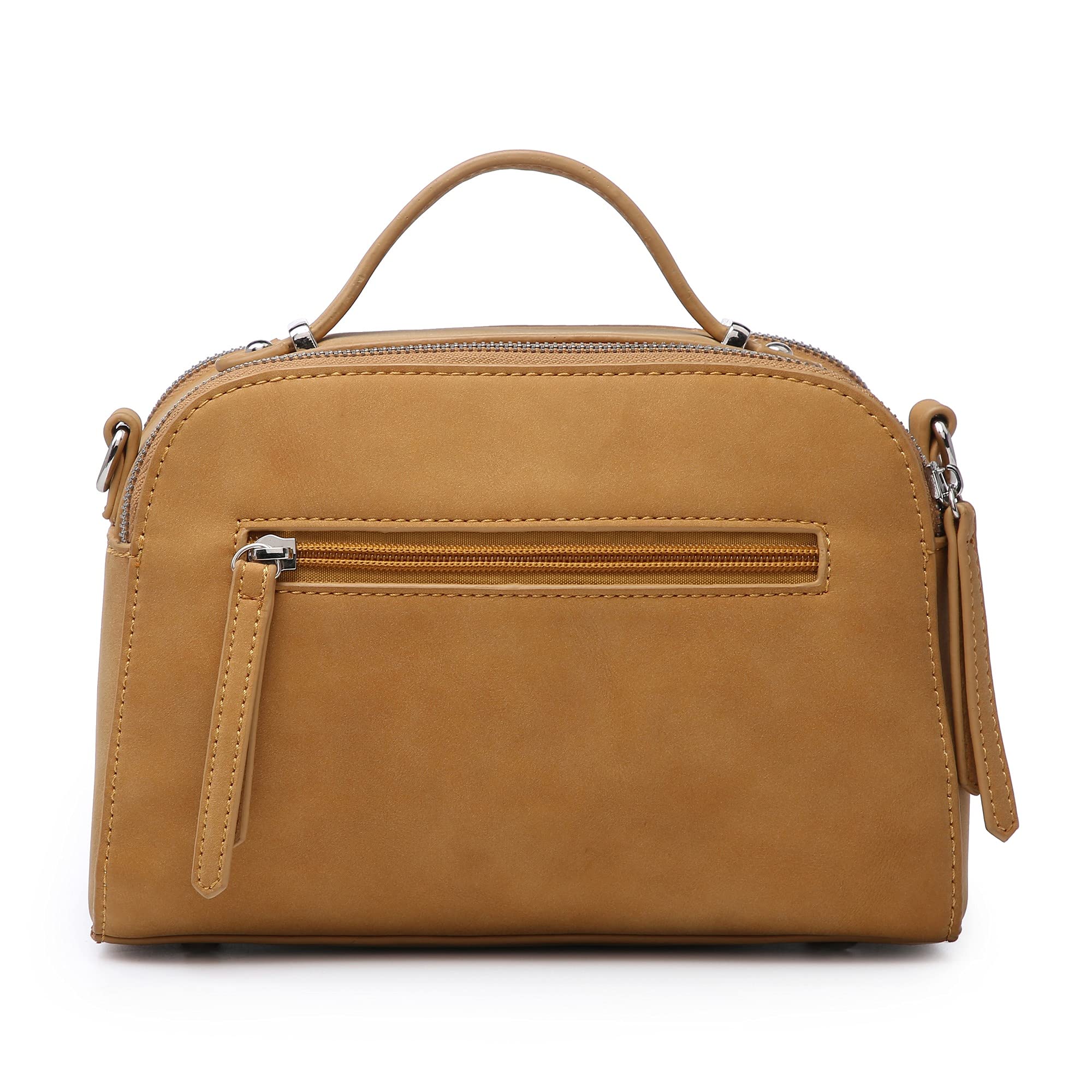 Medium Women Tote Crossbody Bag Satchel Purses PU Leather Fashion Shoulder Bag - camel