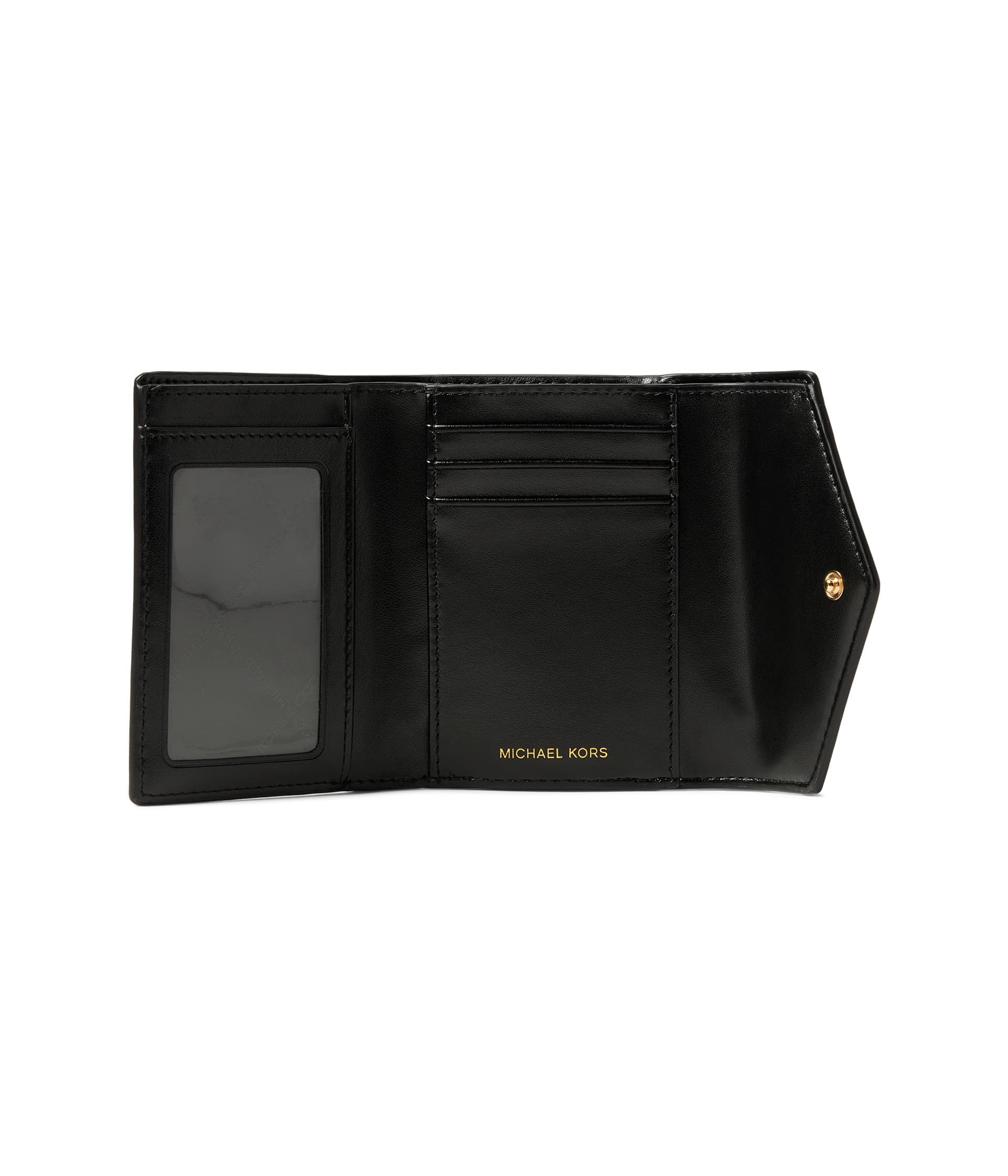 Michael Kors womens Jet Set Charm Medium Envelope Trifold wallets Black/Gold One Size