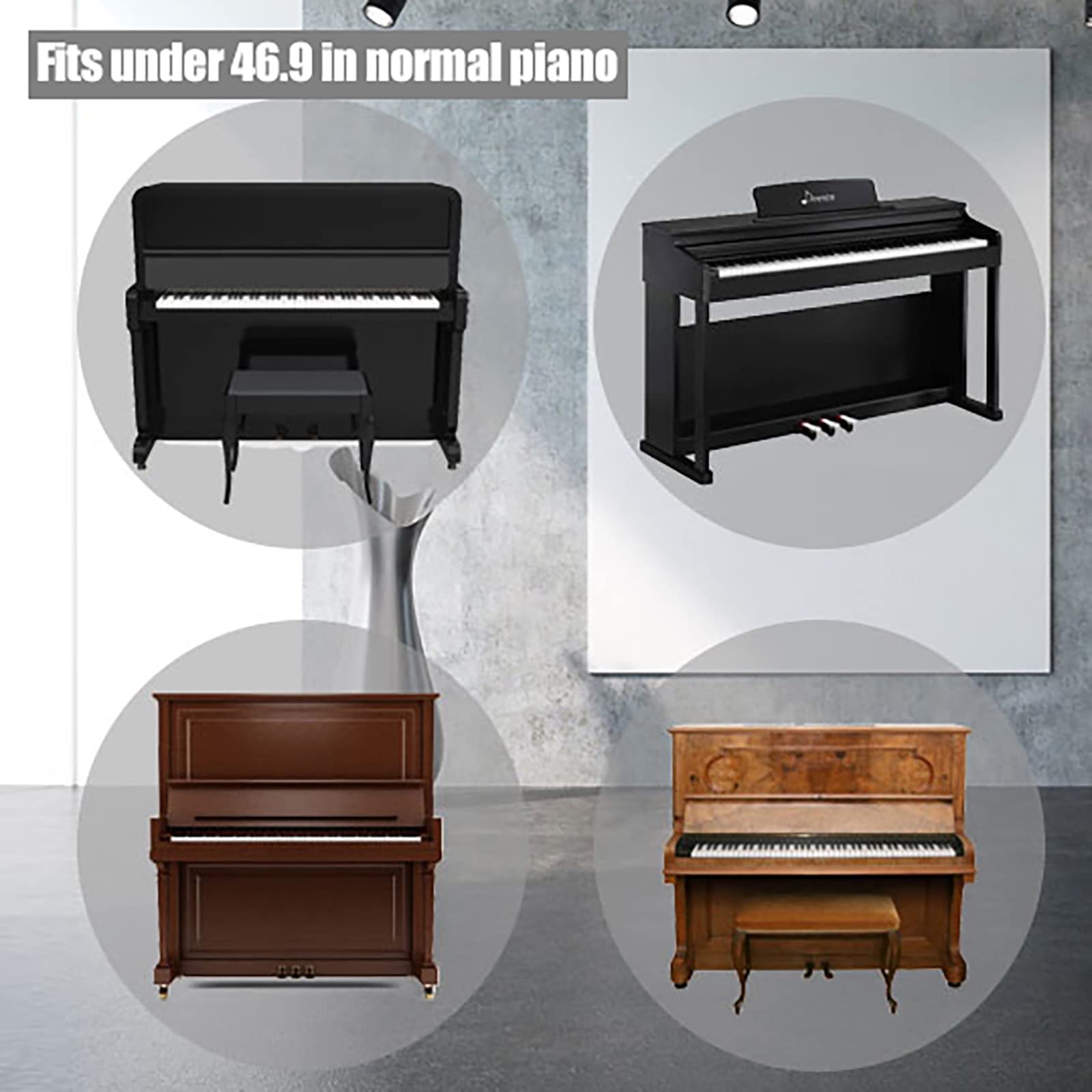 Piano Cover Thick Cotton Lining Upright Piano Cover