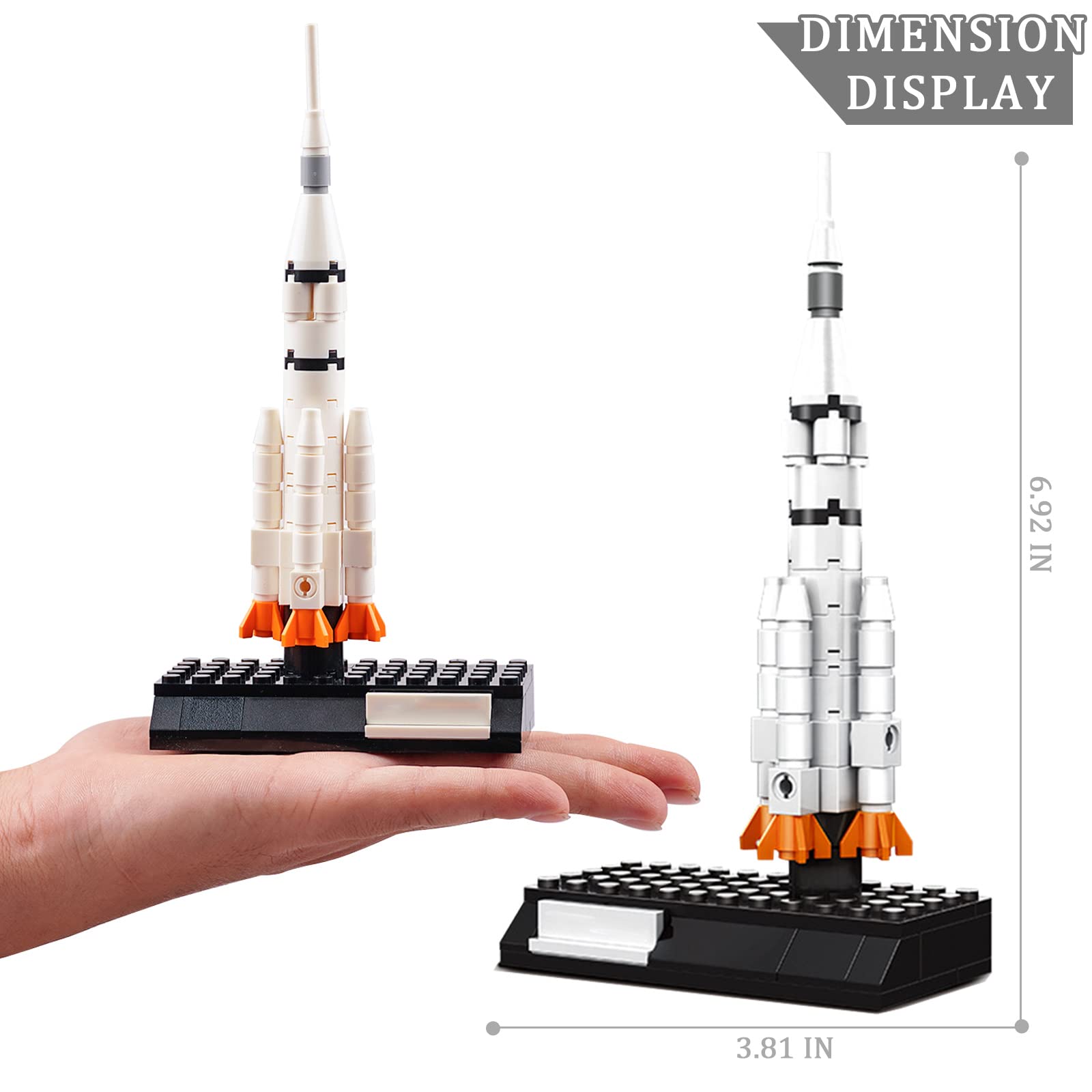 SAIEMNOOET Rockets Ship Launch Building Kit 76Pcs Aerospace Series Space Model Block Science Educational Kids Toys Boy Girl Christmas Gift