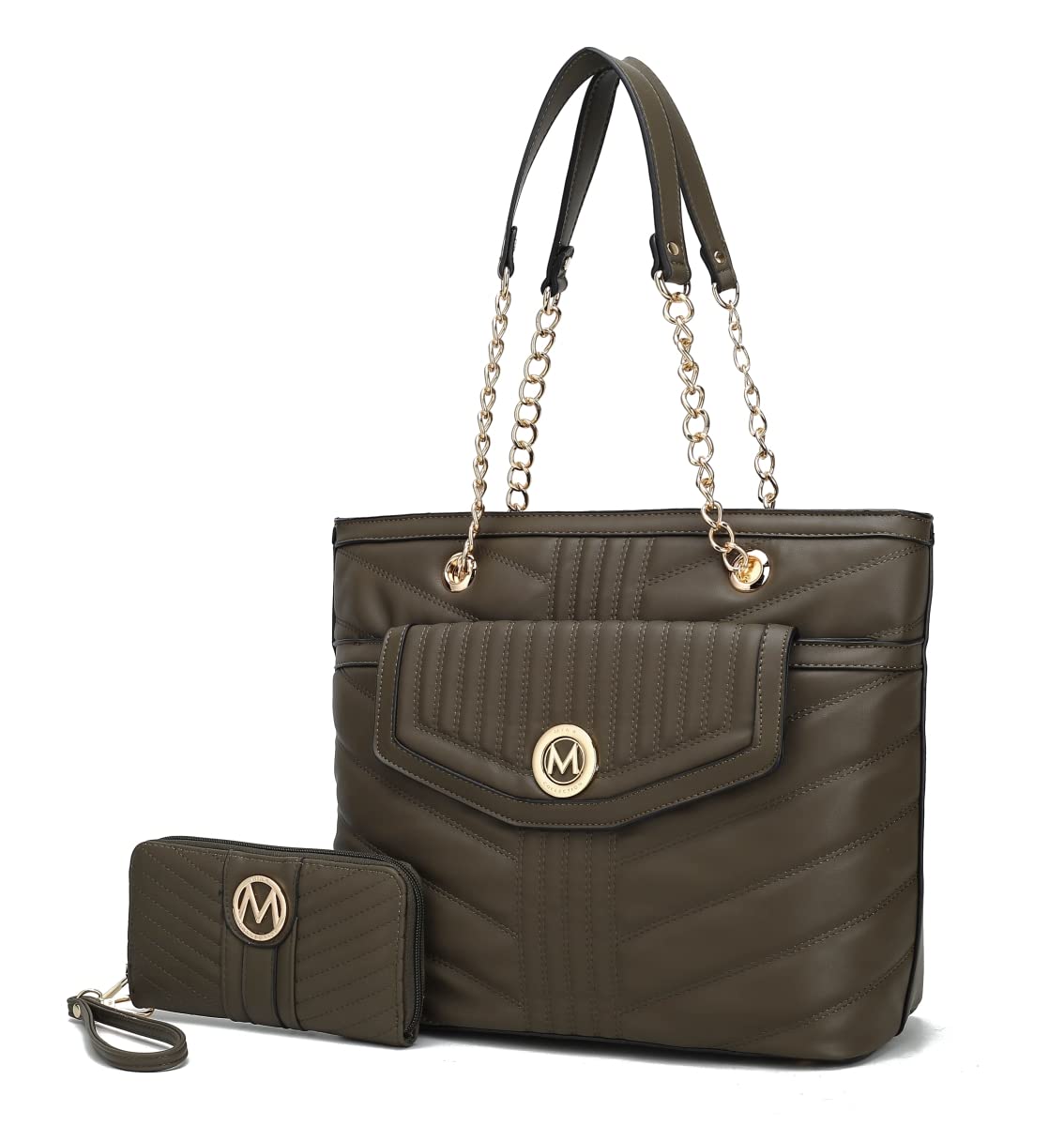 MKF Collection by Mia K. MKF-N-X547OL Chiari Tote Bag with Wallet 2 Pieces. Multicoloured