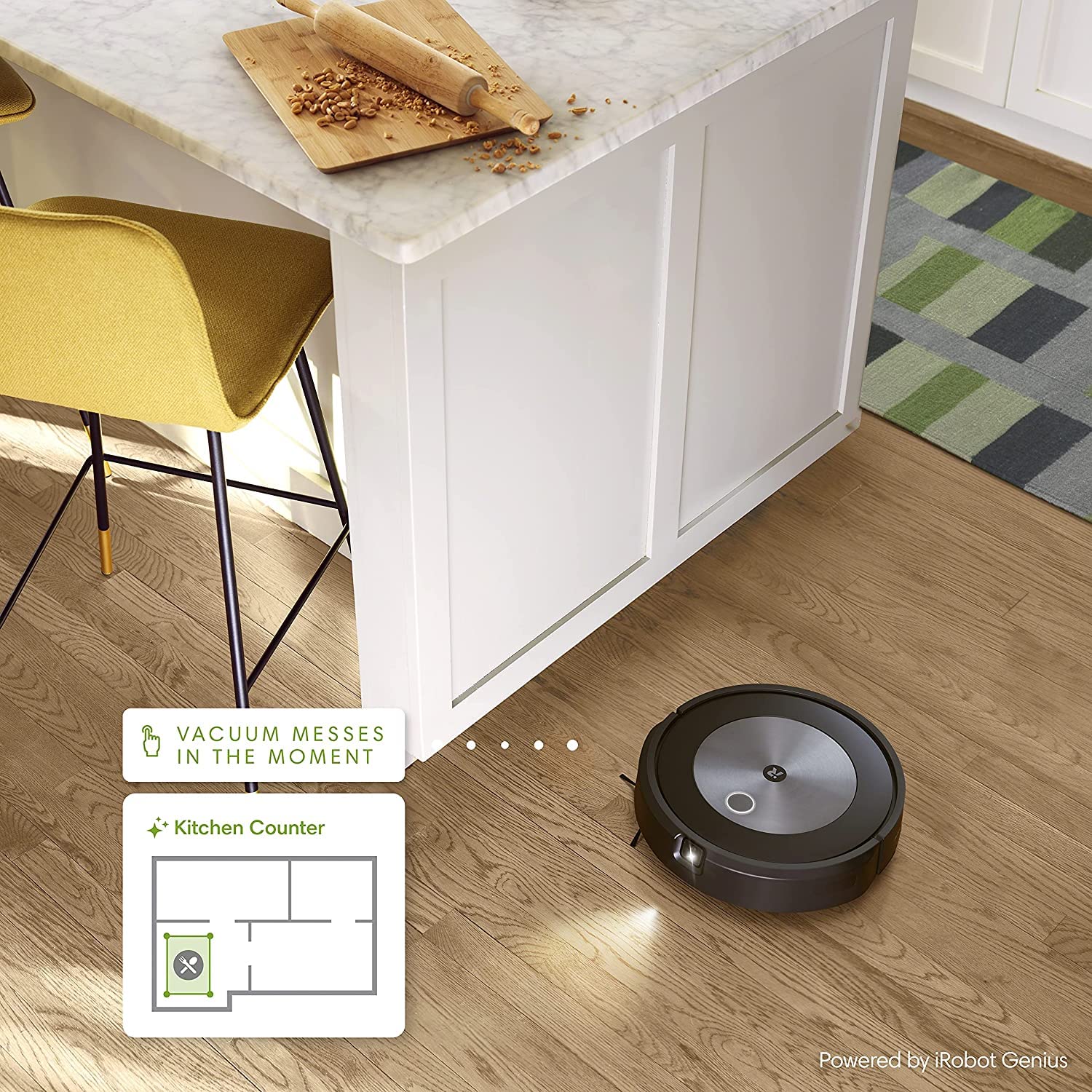 iRobot® Roomba® j7 (7150) Wi-Fi® Connected Robot Vacuum - Smart Mapping, Works with Alexa, Ideal for Pet Hair, Carpets, Hard Floors Bundle With (+2 Extra Edge-Sweeping Brushes) (3 Items)