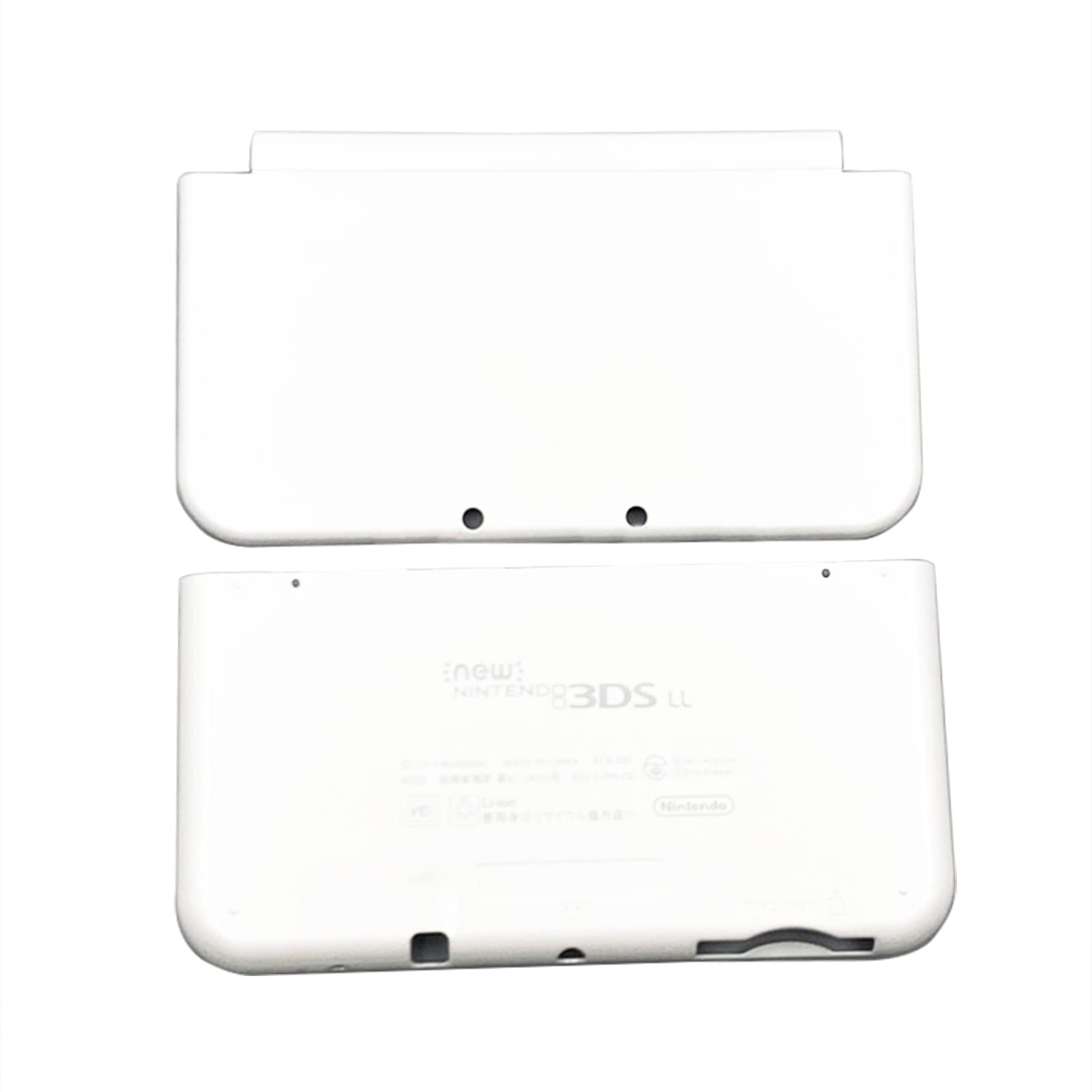 New for New3DS XL Top & Bottom Case Coverplate Shell White Replacement, for Nintendo New 3DS XL LL New3DSXL Handheld Console, Outer A/E Faceplate Casing Back Cover Plates 2 PCS Spare Parts