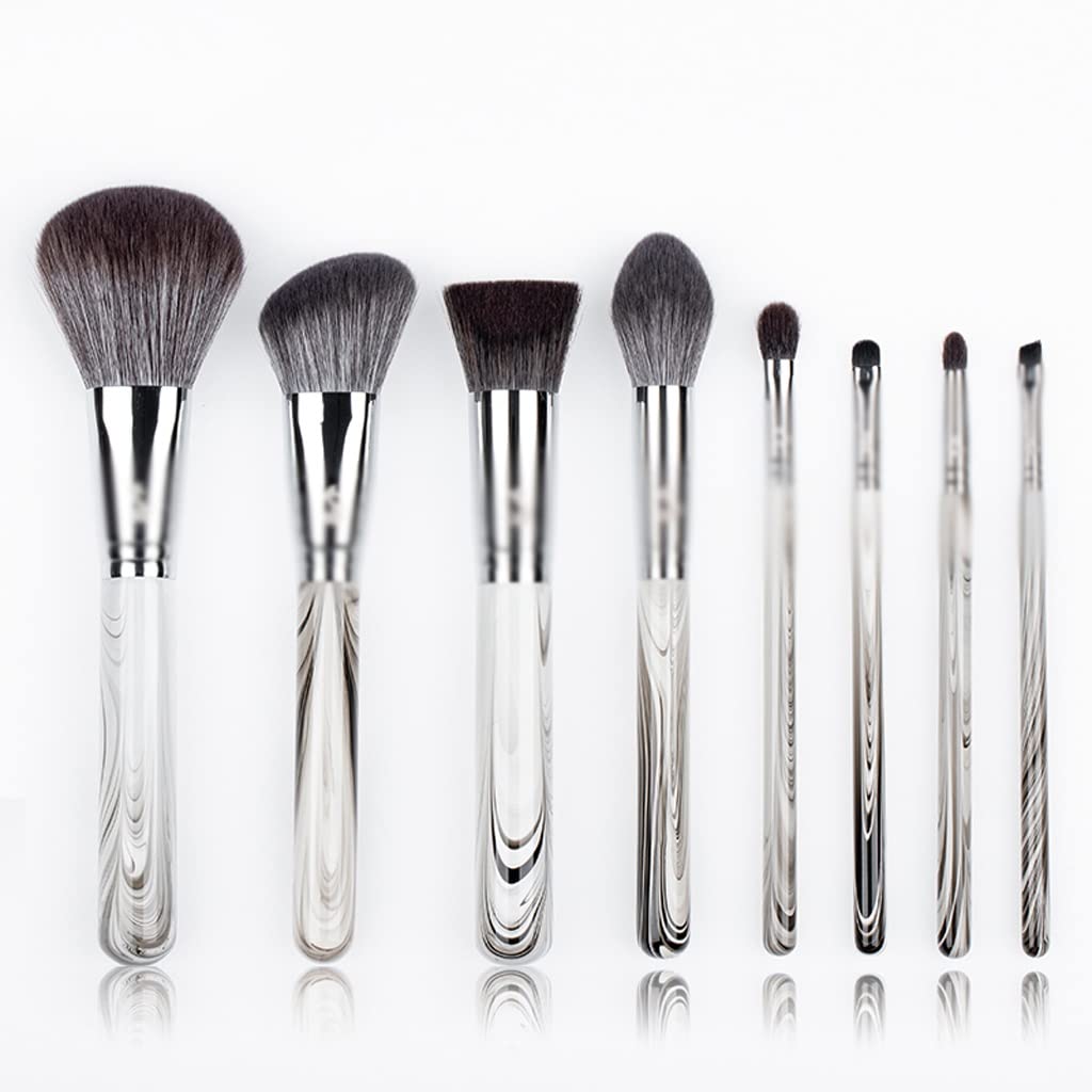 TREXD Makeup Brush-8Pcs Marbling Handle Makeup Brushes Series-Synthetic Hair Beauty Tool-Foundation Powder Eyeshadow Pens