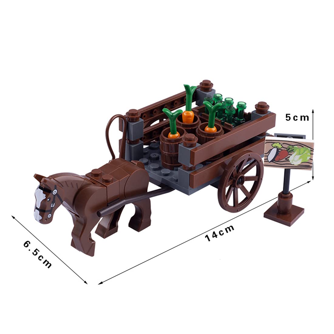PLAYDIY Medieval Figures Chariot Bricks Model Military Building Blocks Toys, Compatible with Lego
