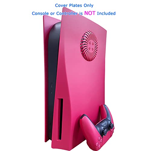 New for PS5 Custom Faceplate Cover Plates w/ Cooling Window Star Red Replacement, Compatible with for PlayStation 5 Disc Edition Console, Personalized Protection Face Shells + Anti-dust Net