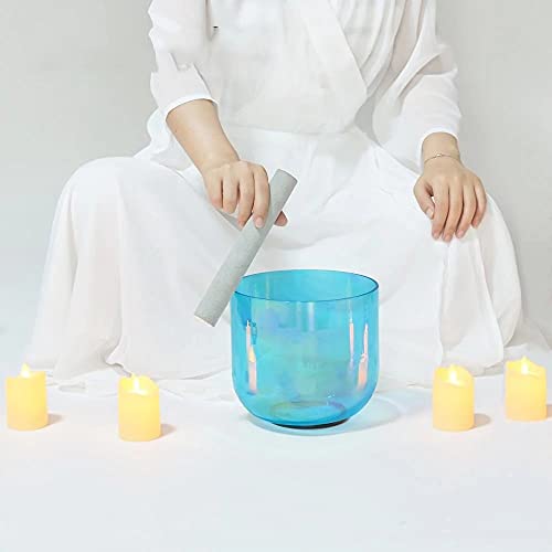 N/A 7" 432Hz Clear Crystal Singing Bowl Transparent Colorful Crystal Bowl Transparent Music Bowl (Color : Note E)