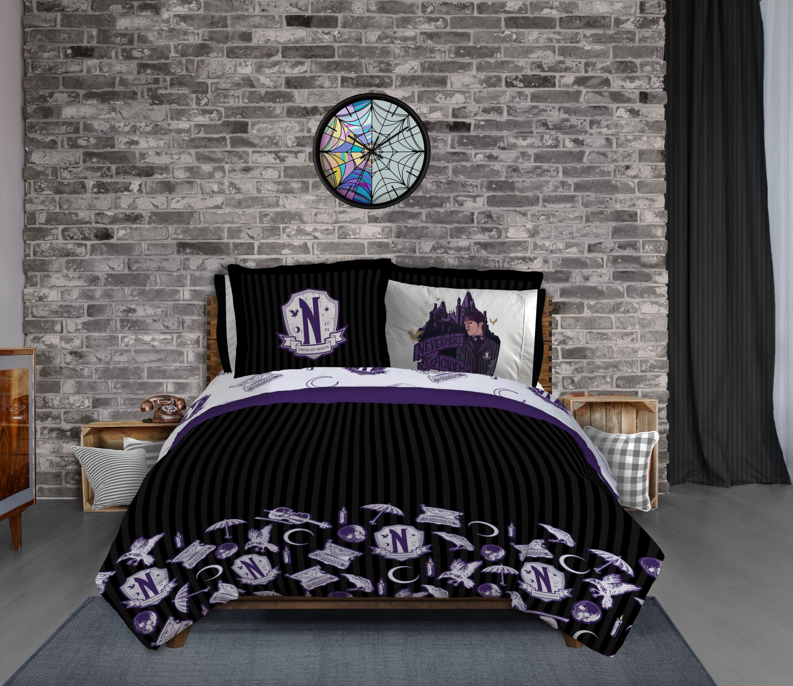 Jay Franco Nickelodeon Teenage Mutant Ninja Turtles Green Bricks 5 Piece Twin Bed Set - includes Reversible Comforter & Sheet Set Bedding - Super Soft Fade Resistant Microfiber