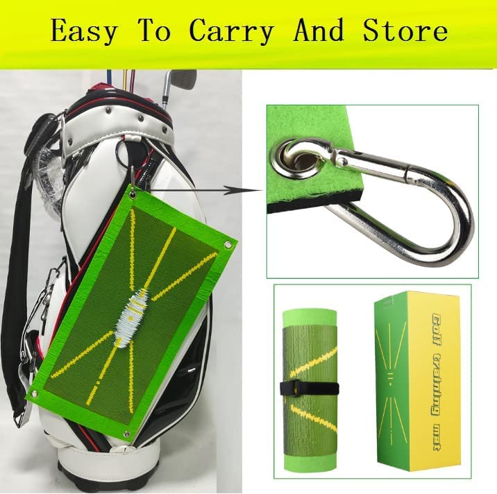 New Golf Training Mat for Swing Detection Batting, Analysis Swing Path and Correct Hitting Posture Golf Practice Mat, Portable Golf Hitting Mat for Indoor/Outdoor, Easy Mounting Golf Swing Trace Mat