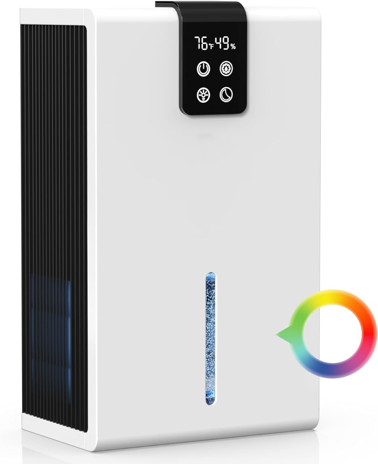 PSOS Dehumidifiers, 98 OZ Dehumidifiers for Basement, Dehumidifiers with Auto Shut Off, Small Dehumidifier with 7 Colors LED Light,Dehumidifiers Whie