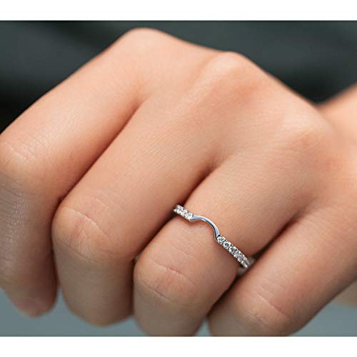 Kobelli 1/3ct.tw Diamond Notched Wedding Band 14k White Gold (62398 Series), 6.5