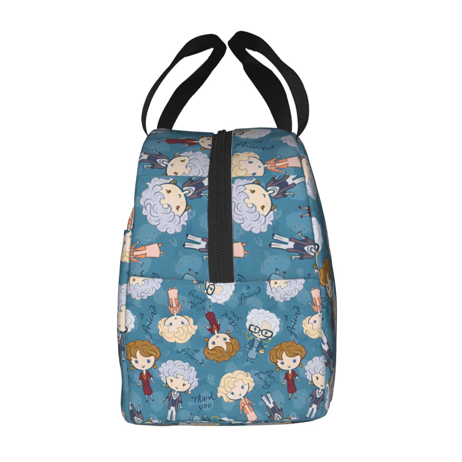 ITOMEN Reusable Lunch Bag Large Lunch Tote Lunch Box Container for Women (Blue)