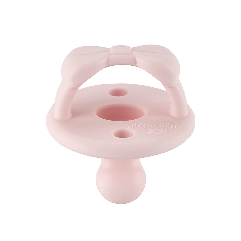 Itzy Ritzy Silicone Orthodontic Pacifiers - Sweetie Soother Pacifiers with Collapsible Handle & Two Air Holes for Added Safety, Baby Pacifiers for Ages 0-6 Months (Ballet Slipper & Primrose)