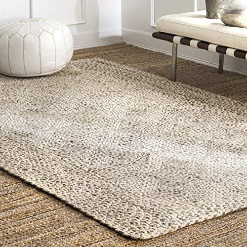 Lauren Liess Celestine Trellis Jute Area Rug, 8x10, Natural