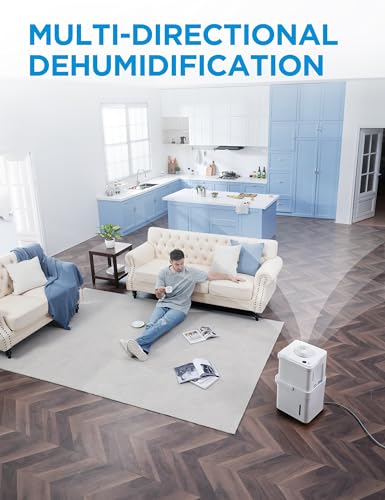 Midea Cube 50 Pint Dehumidifier for Basement and Rooms at Home for up to 4,500 Sq. Ft., Smart Control, Works with Alexa (White), Drain Hose Included, ENERGY STAR Most Efficient 2023