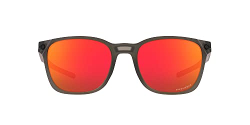 Oakley Men's OO9018 Ojector Square Sunglasses, Matte Grey Smoke/Prizm Ruby, 55 mm