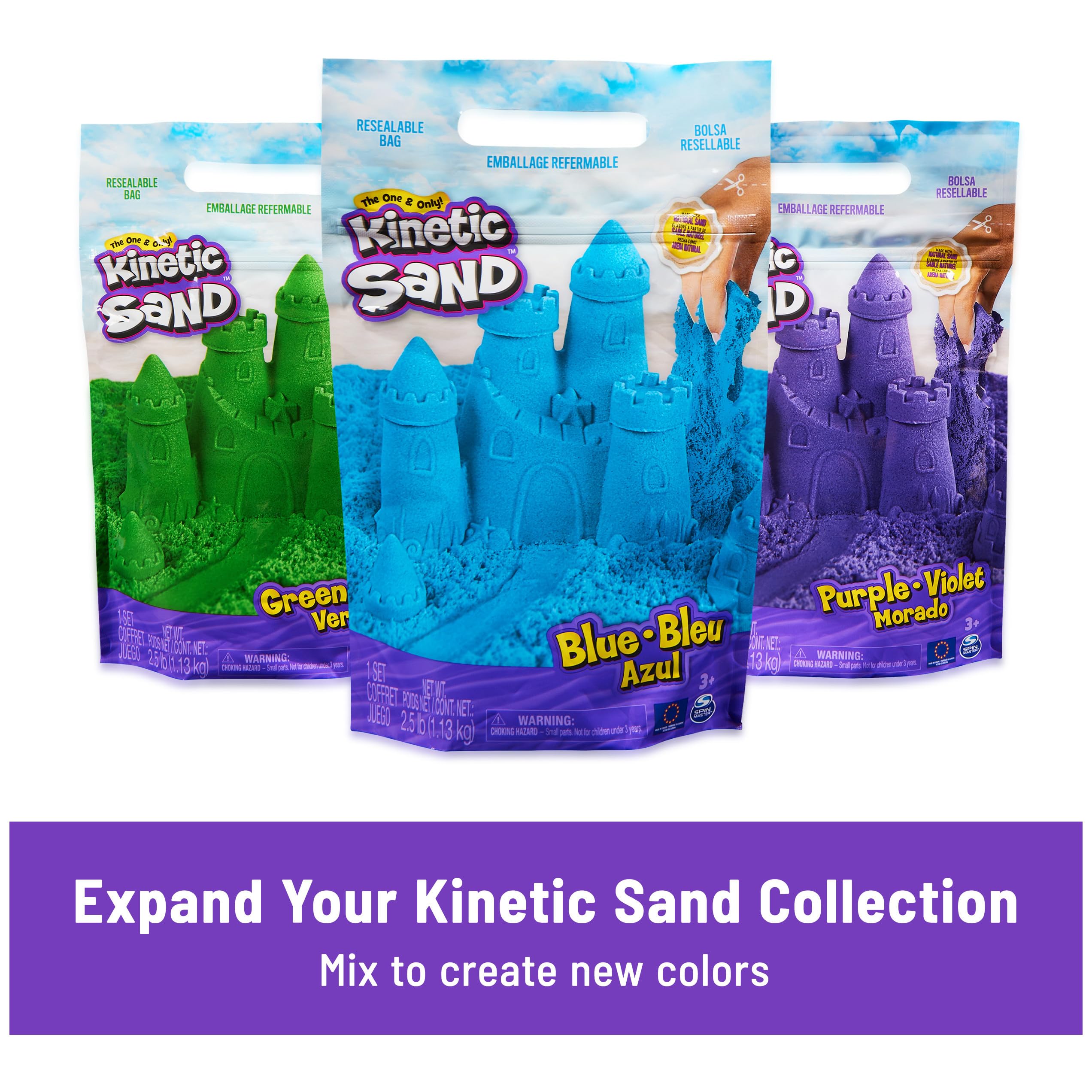 Kinetic Sand, The Original Moldable Sensory Play Sand, Pink, 2 lb. Resealable Bag, Ages 3+