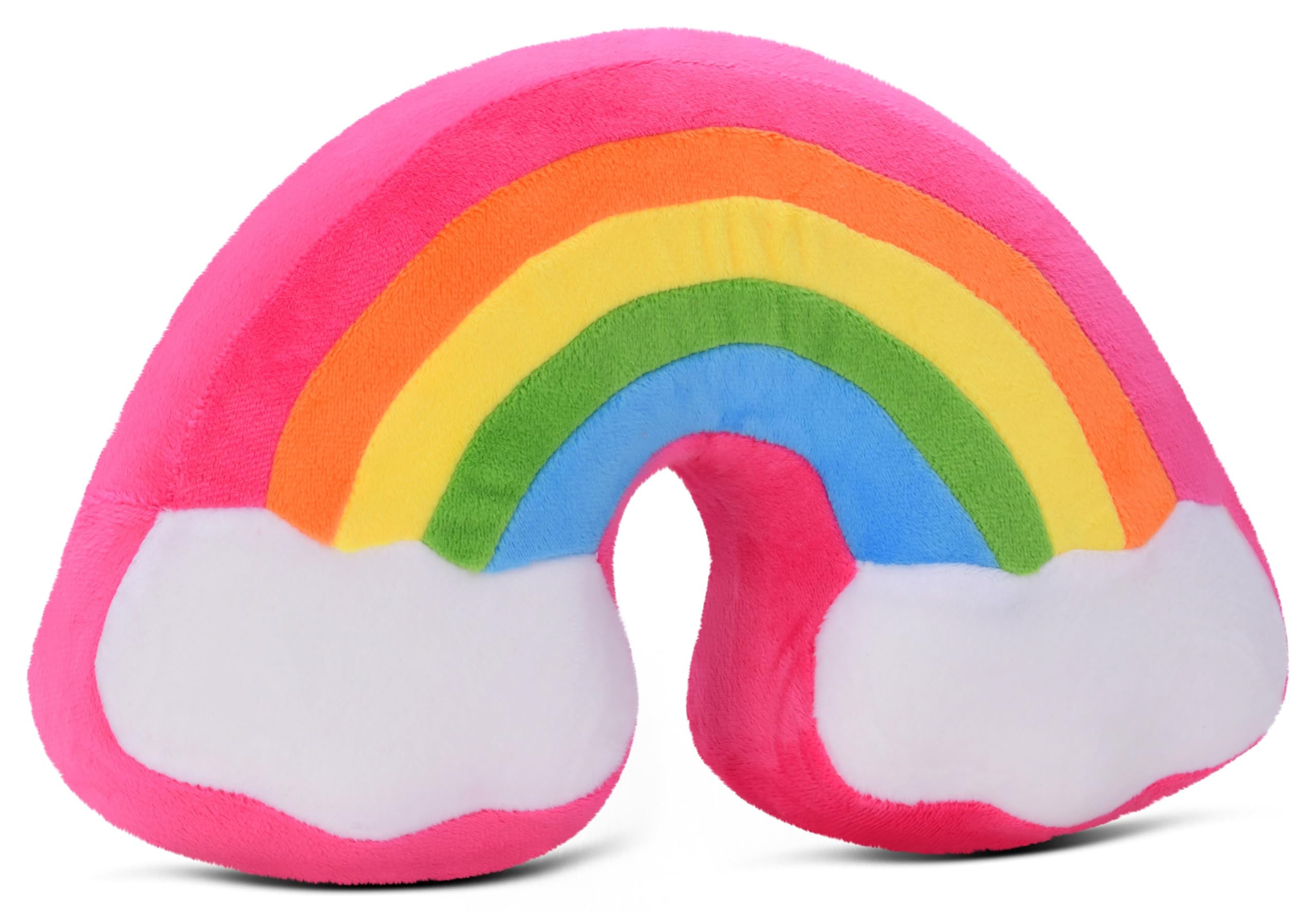 iscream Silky Fleece Covered 10.5" Slow Rise Squishy Rainbow and Clouds Shaped Stress Ball