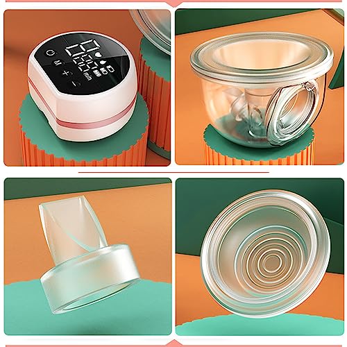 Meloyankoo Wearable Breast Pump,Portable Breast Pump with Low Noise,Mixed Modes,9 Levels,Electric Hands-Free Breast Pumps of LED Display,Longer Battery Life,Pink