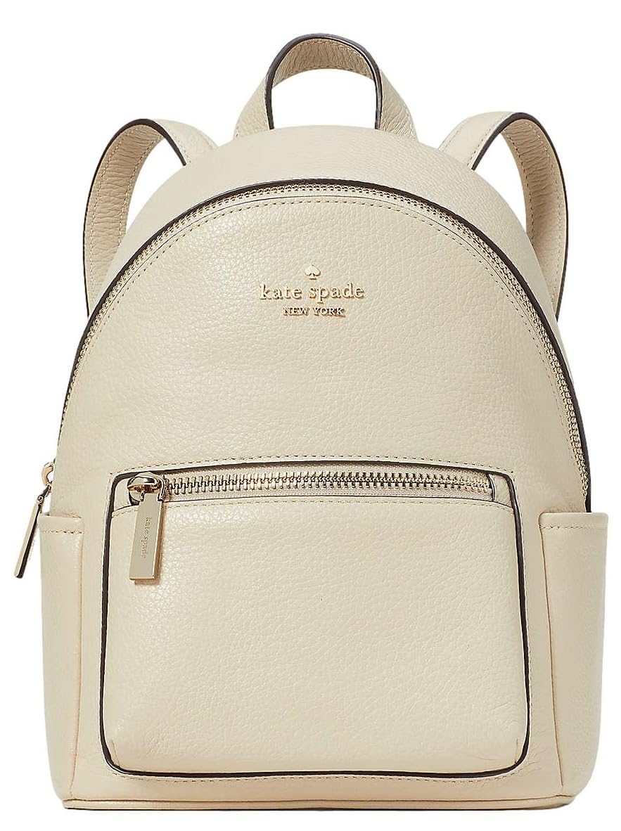 Kate Spade Leila Pebbled Leather Mini Dome Backpack Bag (Light Sand)