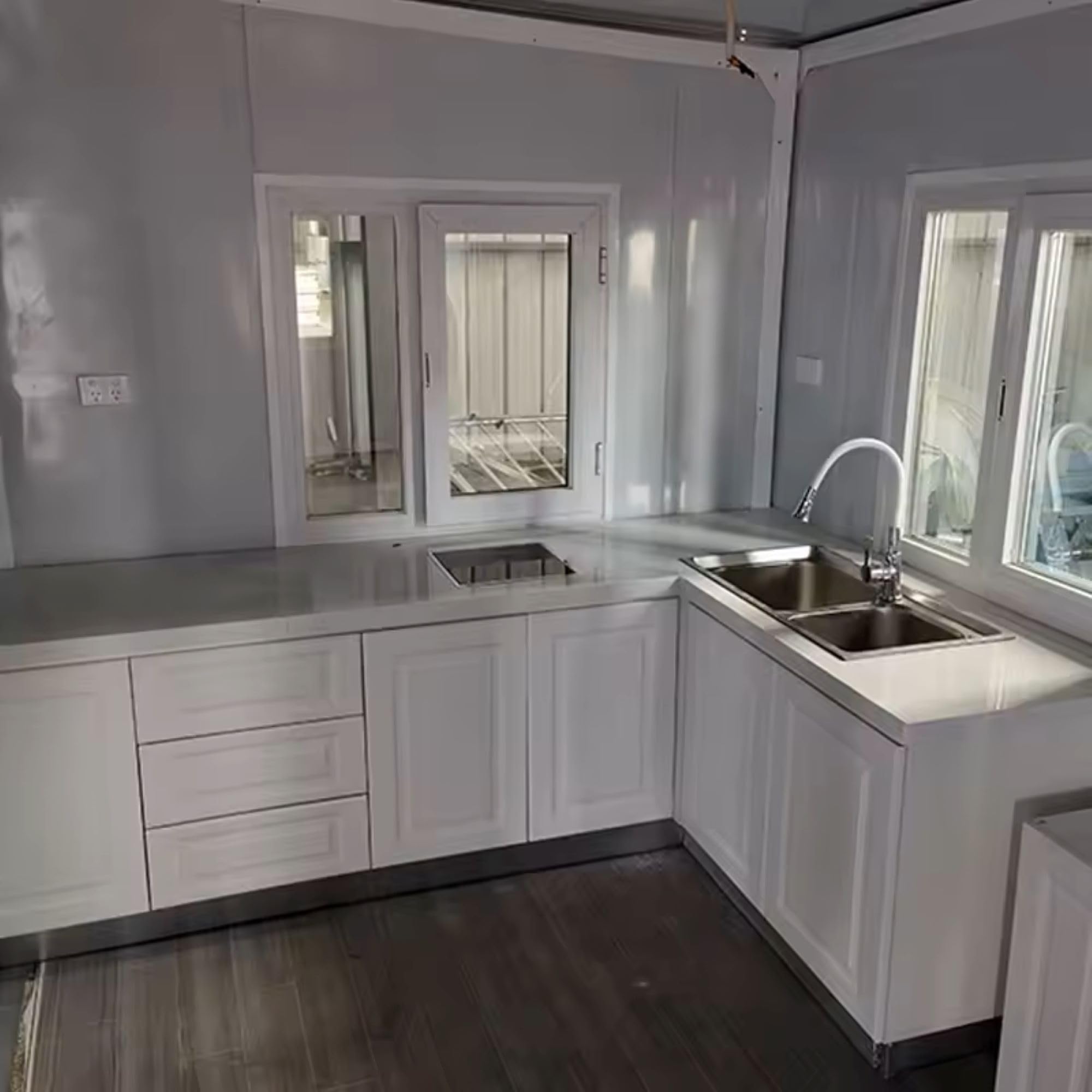 Tiny Expandable Prefab House to Live in 1 Bathroom, 3 Rooms & 1 Kitchen- Foldable House, Container Home, Portable House, Tiny House for Small Family, Modular Guest House β 19 x 20 FT (3 Bedrooms)