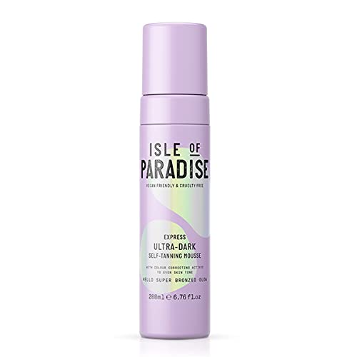 Isle of Paradise Express Mousse, Ultra Dark (Super Bronzed Glow) - Hydrating Self Tan Foam, Vegan and Cruelty Free, 6.76 Fl Oz