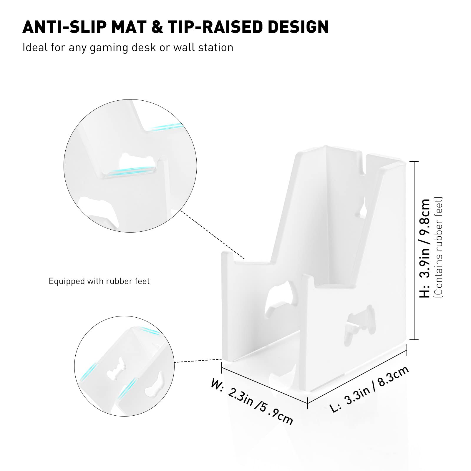 OAPRIRE Universal Controller Stand 2 Pack for PS5 PS4 Xbox ONE Switch, Desktop & Wall Controller Holder Gaming Accessories, Build Your Game Fortresses (White)