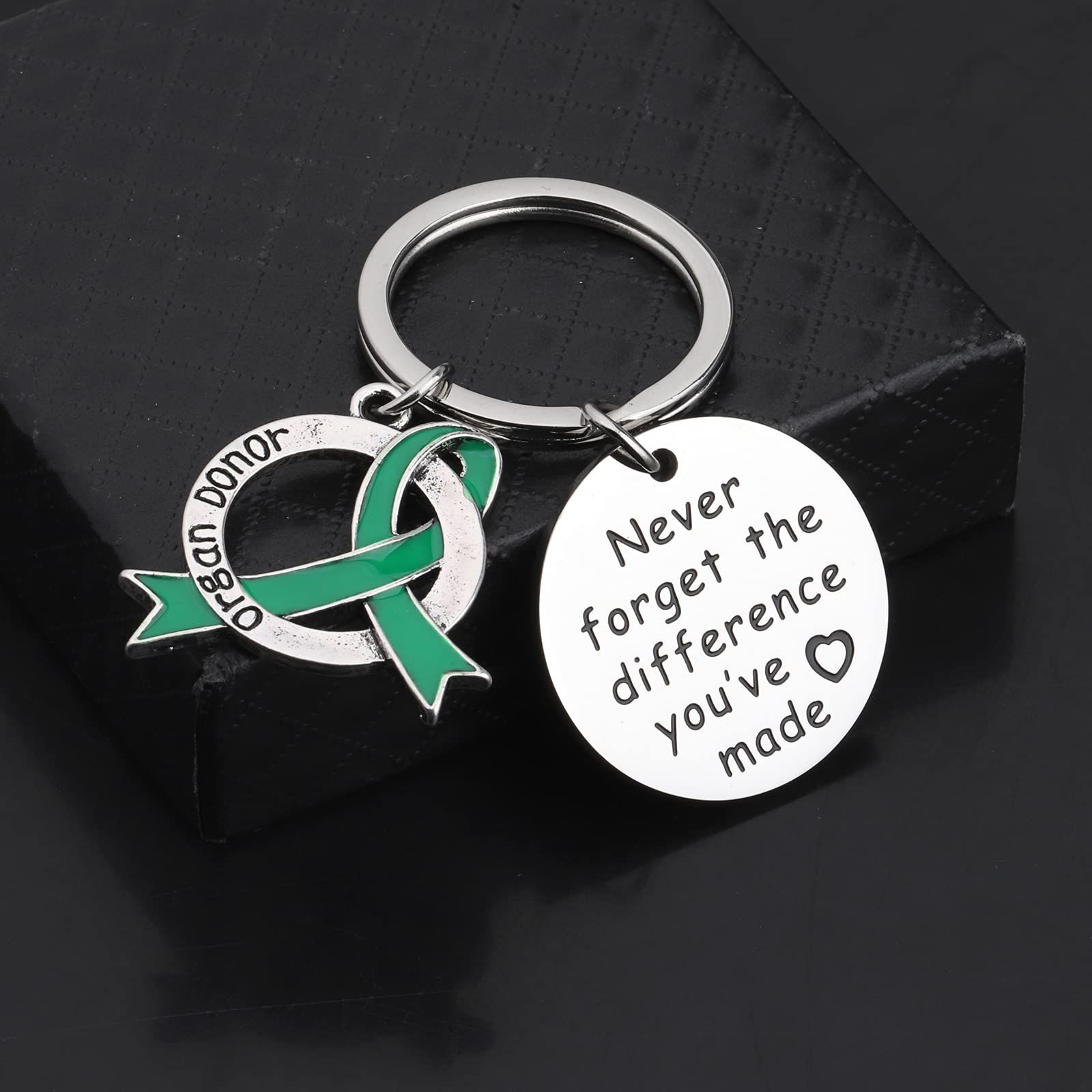 MYOSPARK Organ Donor Gift Organ Donation Awareness Gift Transplant Gifts Never Forget The Difference You’ve Made Keychain (Organ Donor BR)