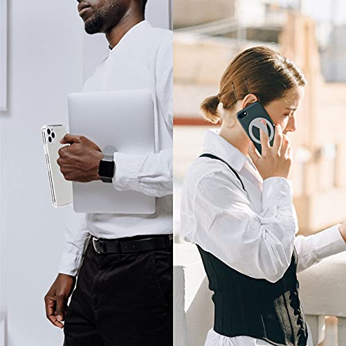 RRETECK Phone Grips,Elastic Silicone Phone Grip Attachable to Magnetic Mount,Ultra-Thin Cell Phone Holder for Hand,Phone Strap with 2 Pack(Black+Black)