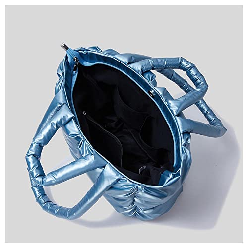 Puffer Tote Bag Quilted Tote Bag for Women Down Fall Winter Handbag Puff Bag Aesthetic Shoulder Bag Stuffing Pillow Bag (X-Orange)