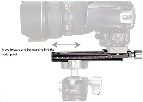 Leofoto NR-140 Nodal Slide Rail with Arca Clamp, 140mm Dual Arca Rail, 1/4" Camera Screw, Bubble Level