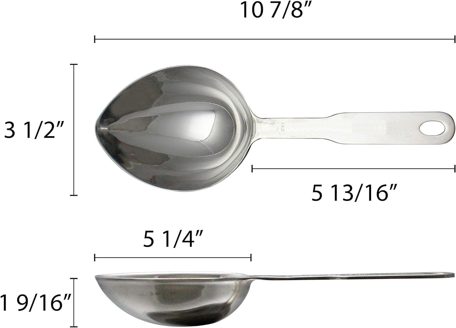 TrueCraftware- 1 Cup (240 ml) Heavy Duty Oval Measuring Spoon Stainless Steel- Measure Spoon for Baking & Cooking Dry and Liquid Ingredients Spoon Metal Measuring Cup Kitchen Gadget
